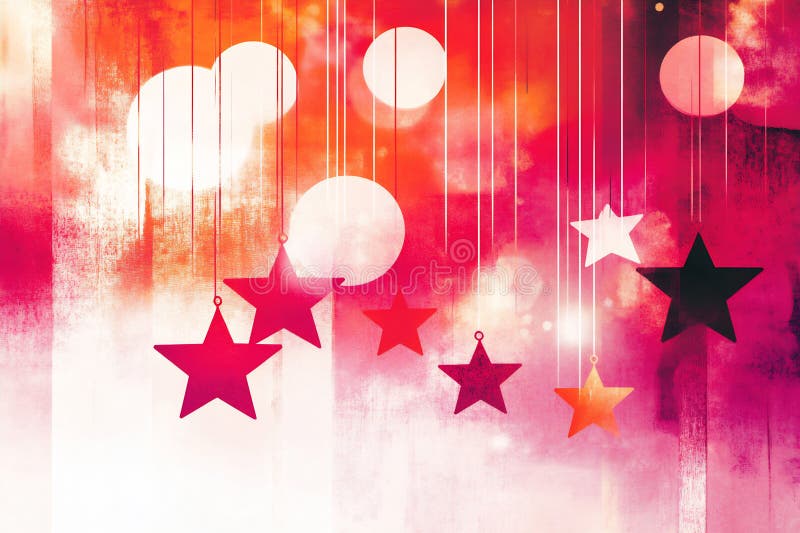 Colorful Hanging Stars Against a Vibrant Abstract Background with ...