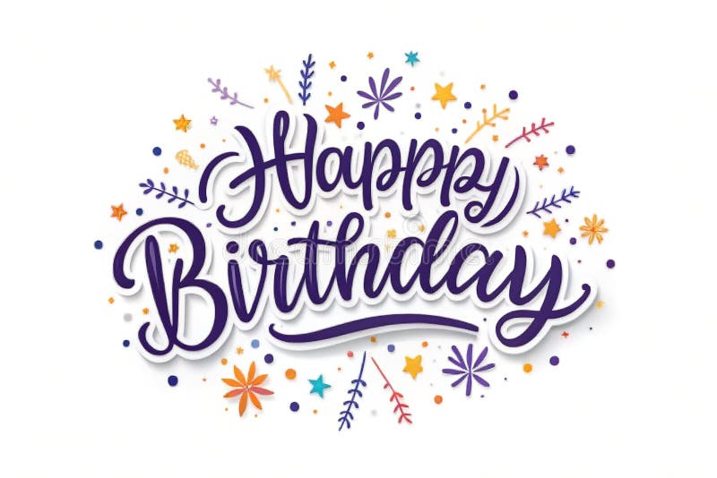 Colorful Happy Birthday Graphic Design, Celebration Stock Illustration ...