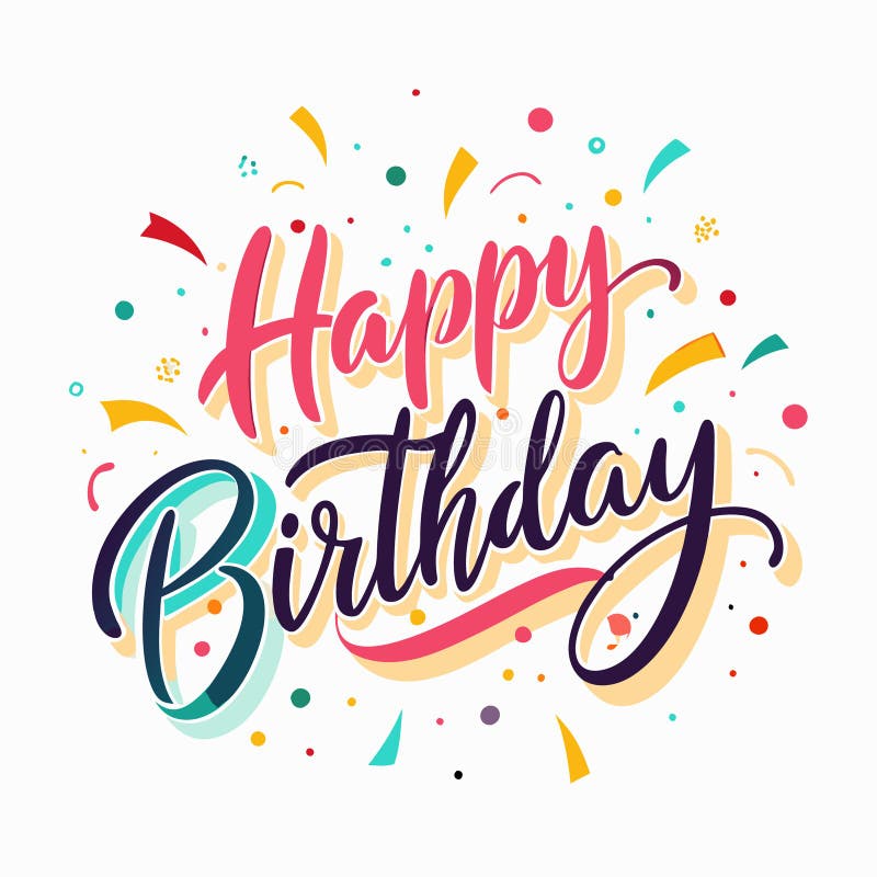 Colorful Happy Birthday Greeting with Confett Stock Vector ...