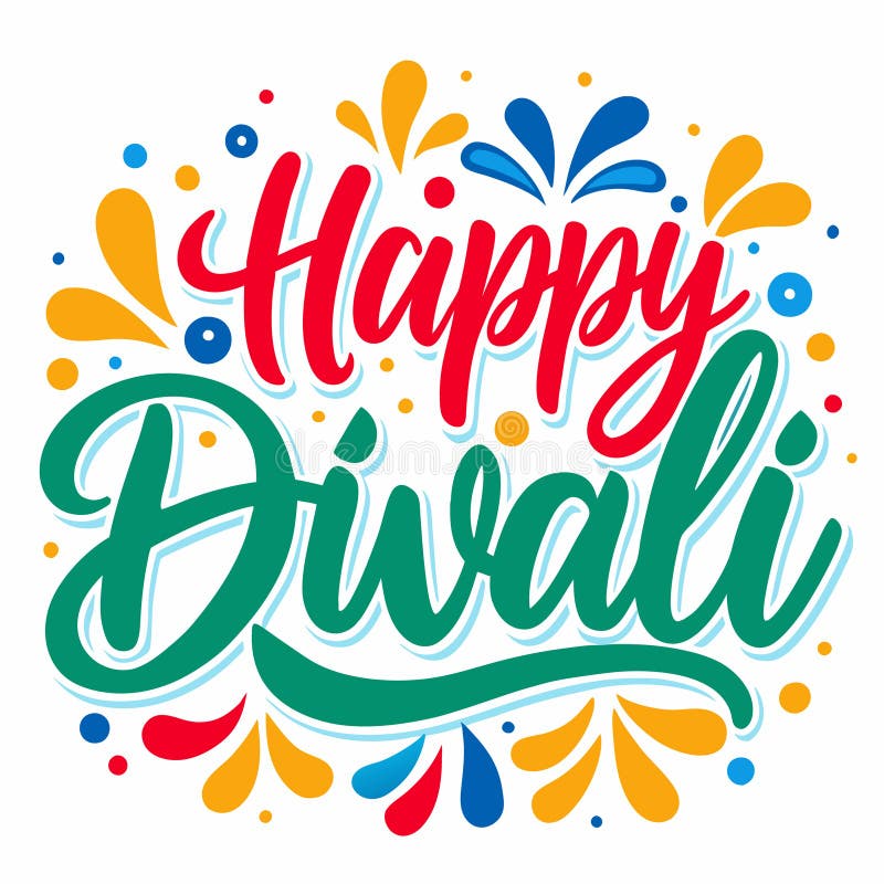 Colorful Happy Diwali Text with Fireworks Design Stock Vector ...