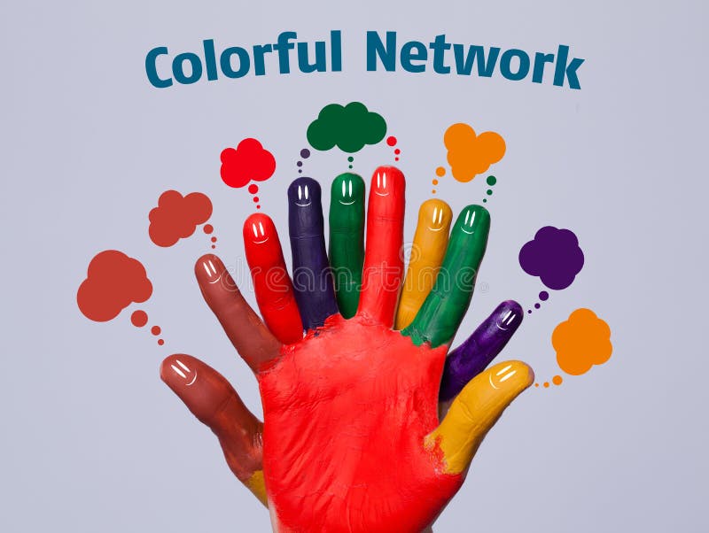 Happy Finger Faces As Social Network Stock Photo - Image of network ...