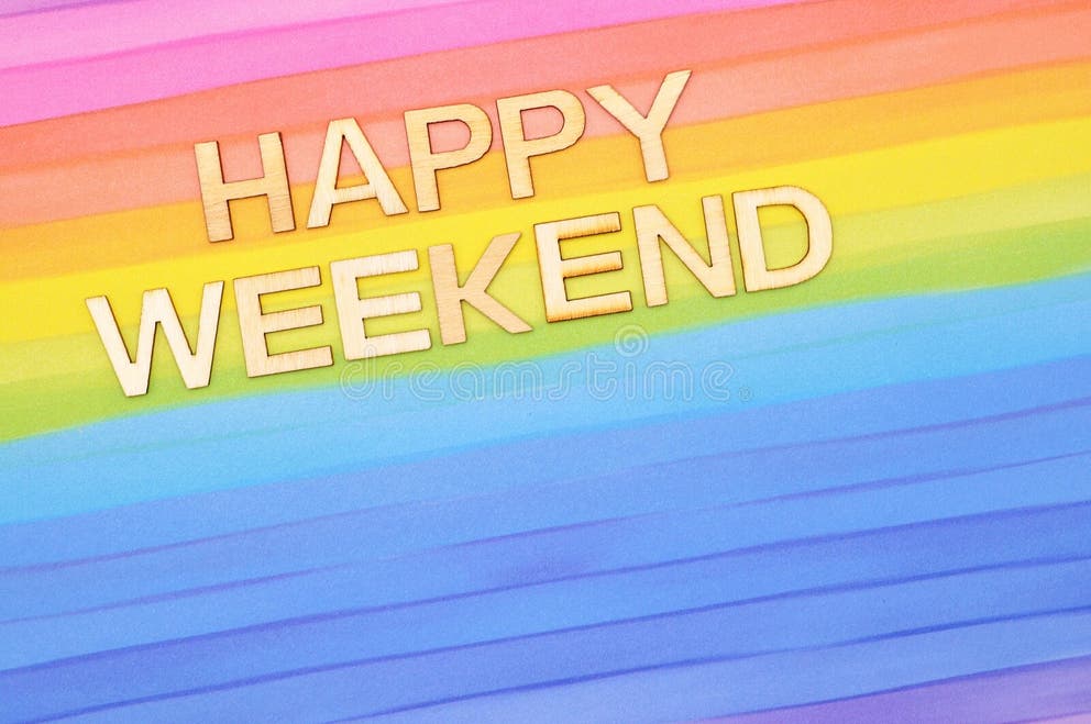 Colorful Happy Weekend Background Stock Image - Image of sign, colorful ...
