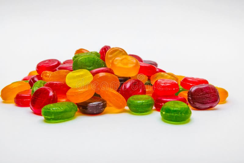 Colorful Hard Candies on a White Background Stock Image - Image of ...