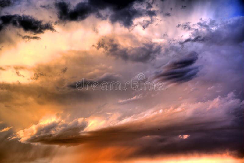 Colorful HDR Sunset stock image. Image of colors, weather - 25962765