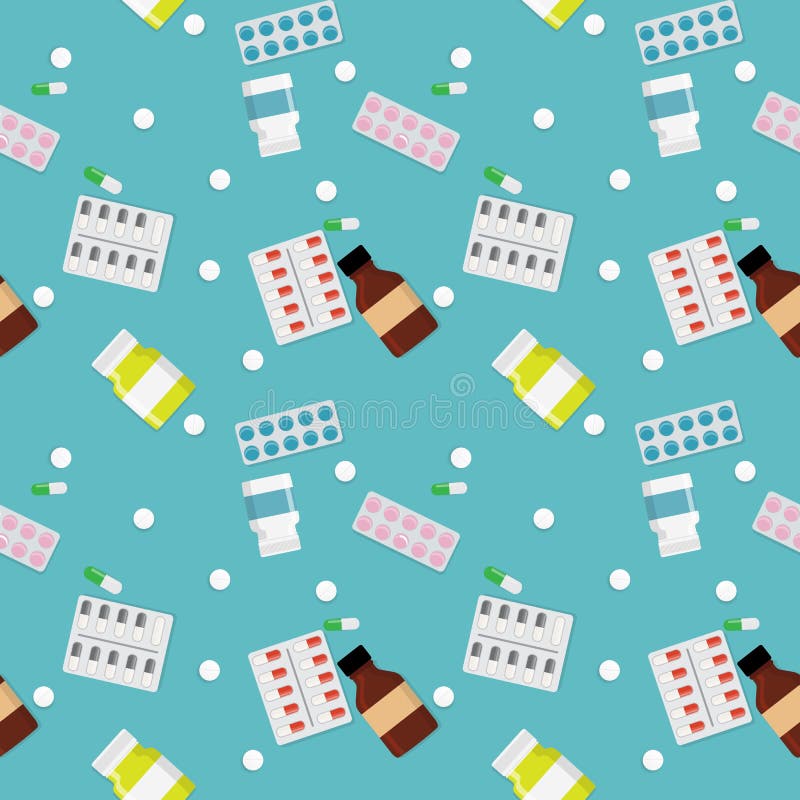 Colorful Health Medical Background. Seamless Pattern. Vector ...