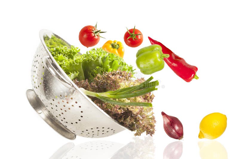Colorful Healthy Fresh Vegetables in Strainer Stock Image - Image of ...