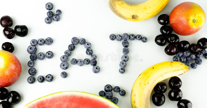 Colorful Healthy Fruit and Berries with Text Stock Image - Image of ...