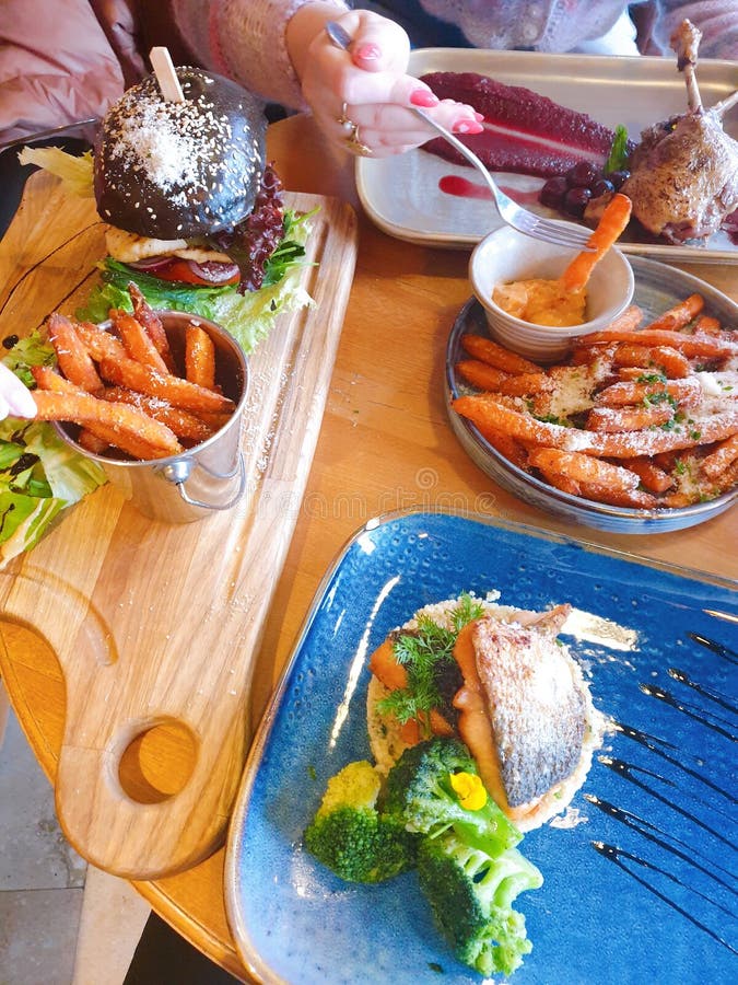 Colorful and healthy Lunch editorial photography. Image of friends ...