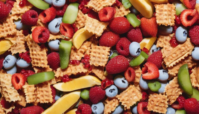 A Colorful and Healthy Snack Assortment Stock Illustration ...