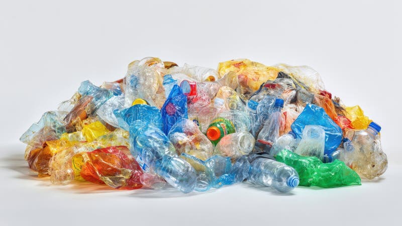 The Colorful Heap of Discarded Plastic Waste Representing Environmental ...