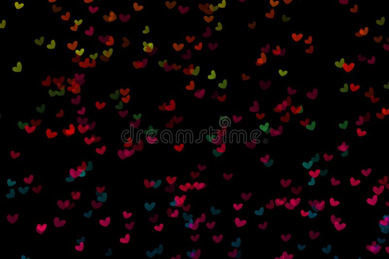Colorful Heart Blur Magic Particles Isolated Effect Abstract Glitter on ...