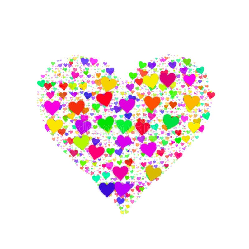 Colorful heart collage stock illustration. Illustration of celebration ...