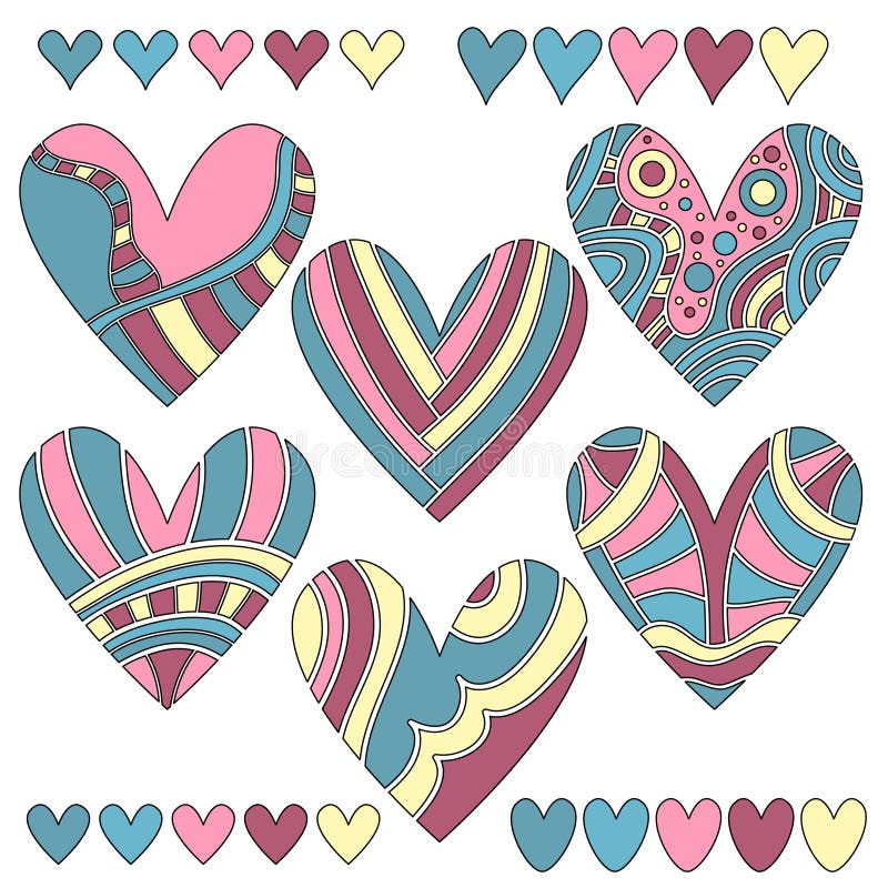 Colorful heart collection stock vector. Illustration of heart - 71918195