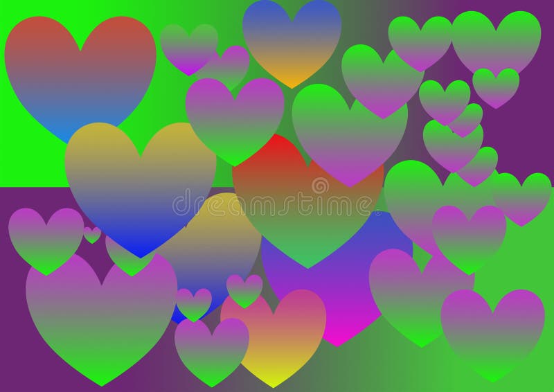 Colorful Heart, Gradient ,pattern ,multiple Sizes ,vivid Style,vector ...