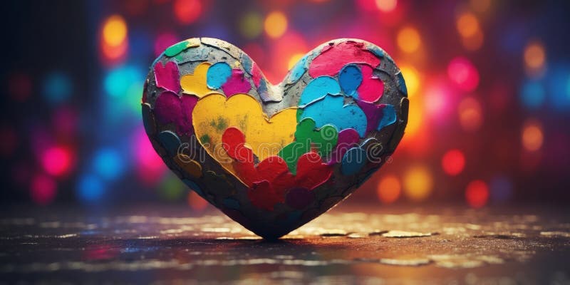 Colorful Heart Graffiti on a Wall, Expressing Love and Creativity ...