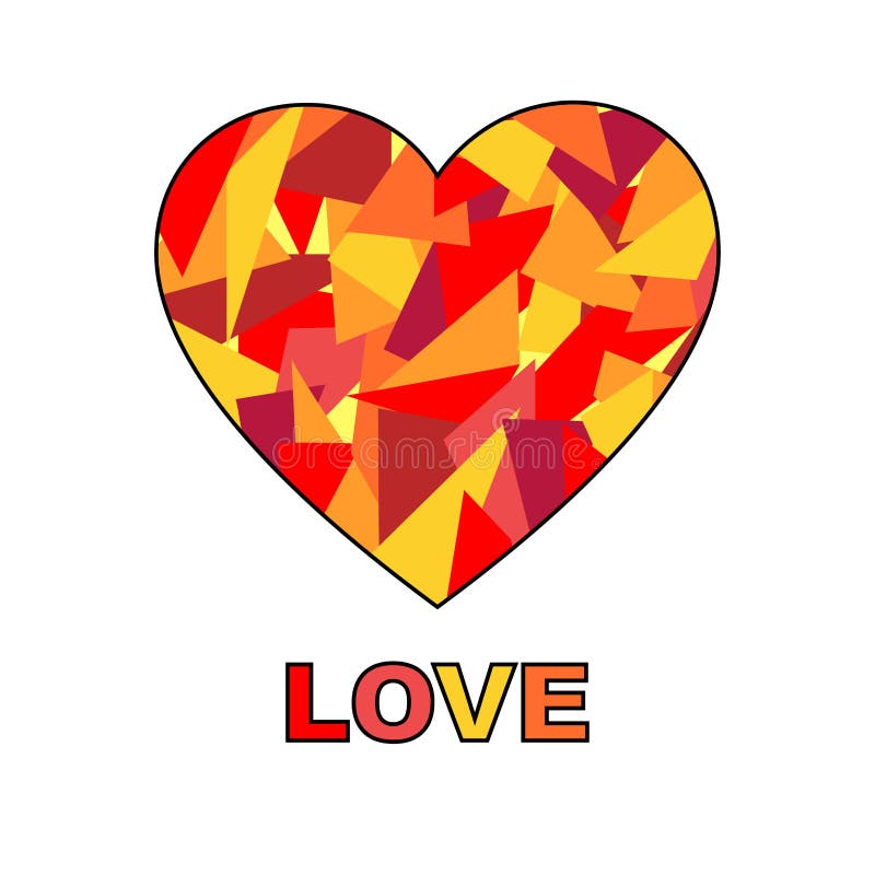 Colorful heart love card stock vector. Illustration of romantic - 90434894