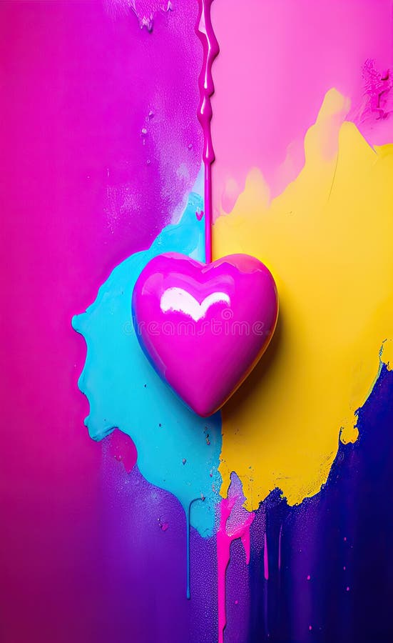 Colorful Heart with Paint Splatters Stock Illustration - Illustration ...