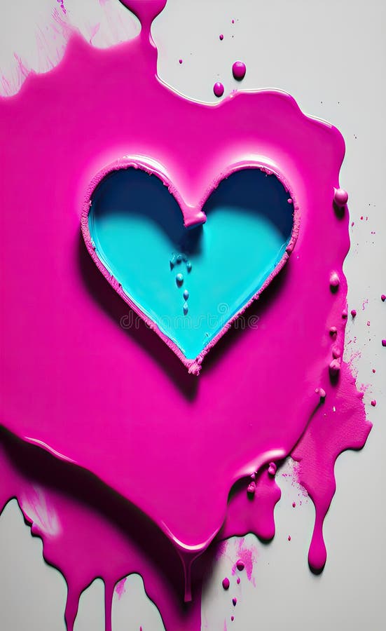 Colorful Heart with Paint Splatters Stock Illustration - Illustration ...