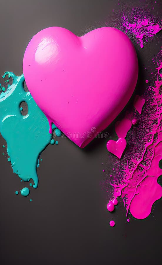 Colorful Heart with Paint Splatters Stock Illustration - Illustration ...