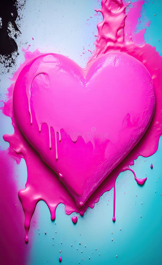 Colorful Heart with Paint Splatters Stock Illustration - Illustration ...