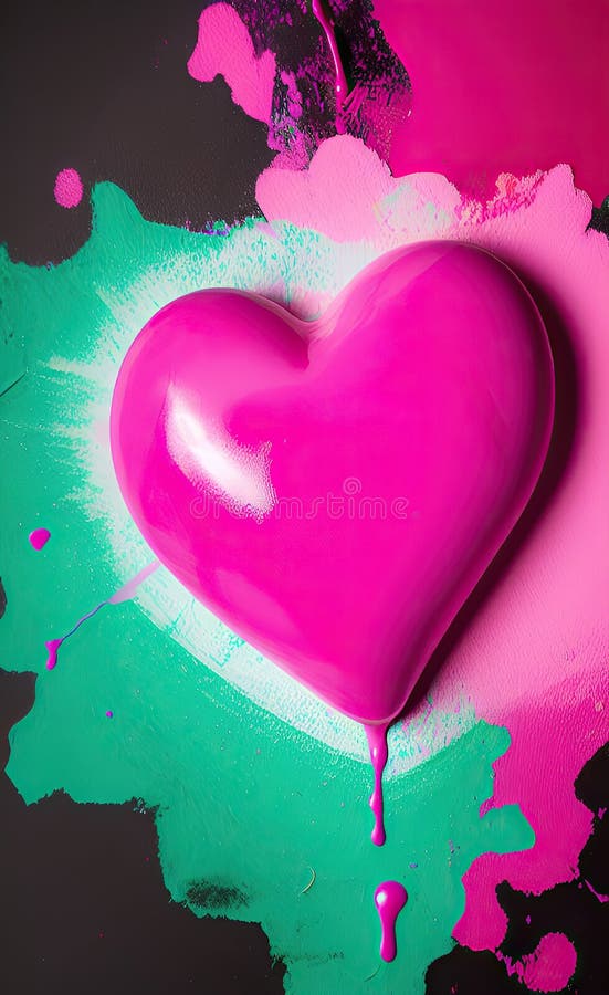 Colorful Heart with Paint Splatters Stock Illustration - Illustration ...