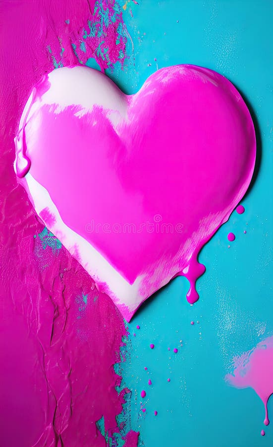 Colorful Heart with Paint Splatters Stock Illustration - Illustration ...