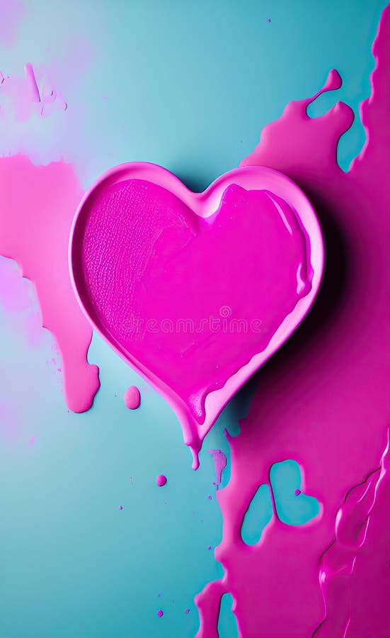 Colorful Heart with Paint Splatters Stock Illustration - Illustration ...