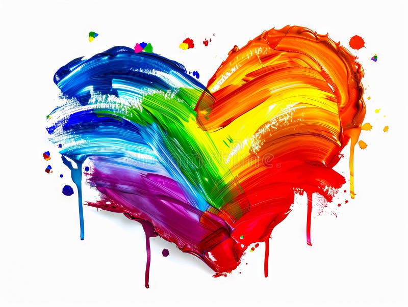 A Colorful Heart Painted with Paint Stock Image - Image of draw ...