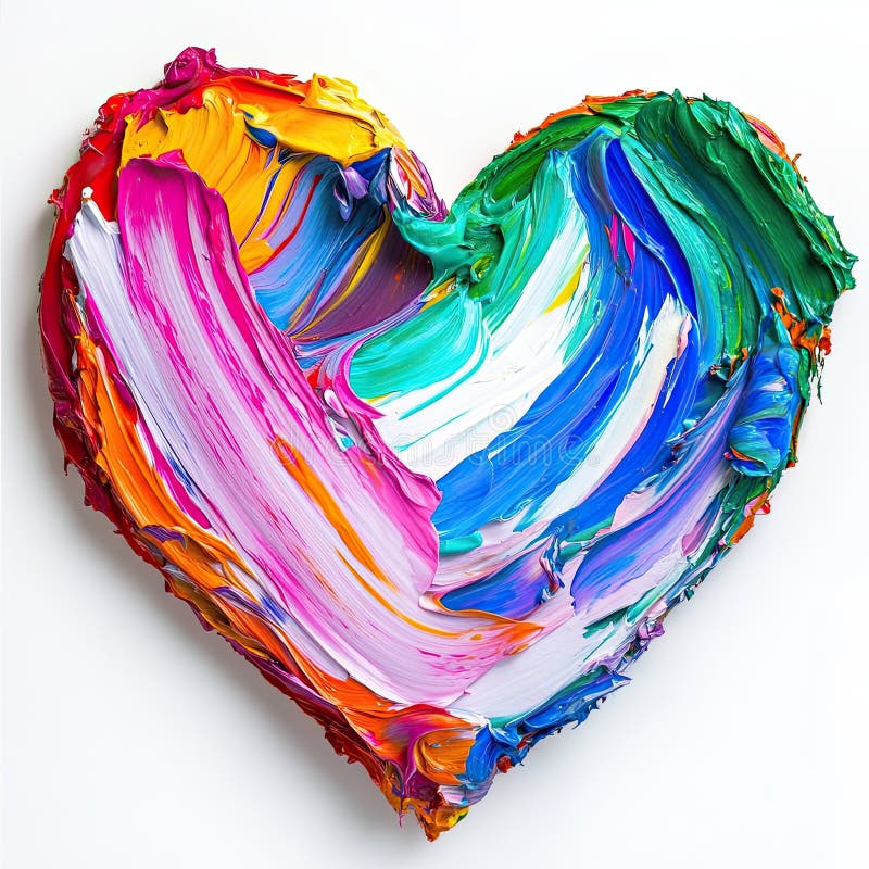 Colorful Heart Painting stock illustration. Illustration of graphic ...