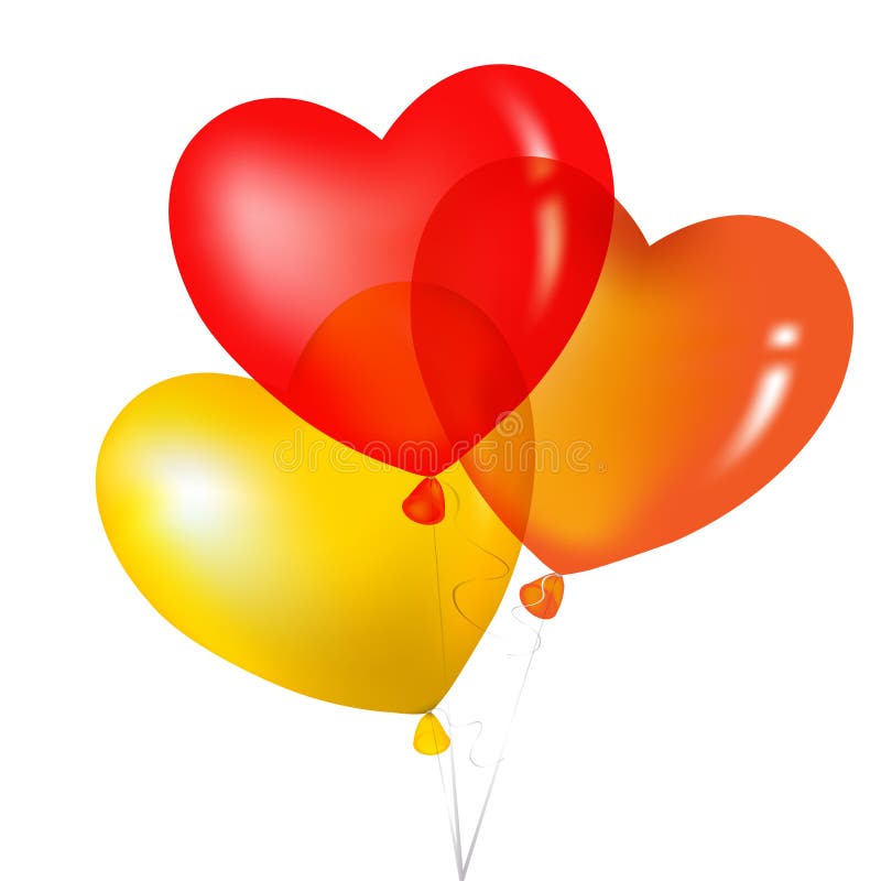 Colorful Heart Shaped Balloons Stock Vector - Illustration of classical ...