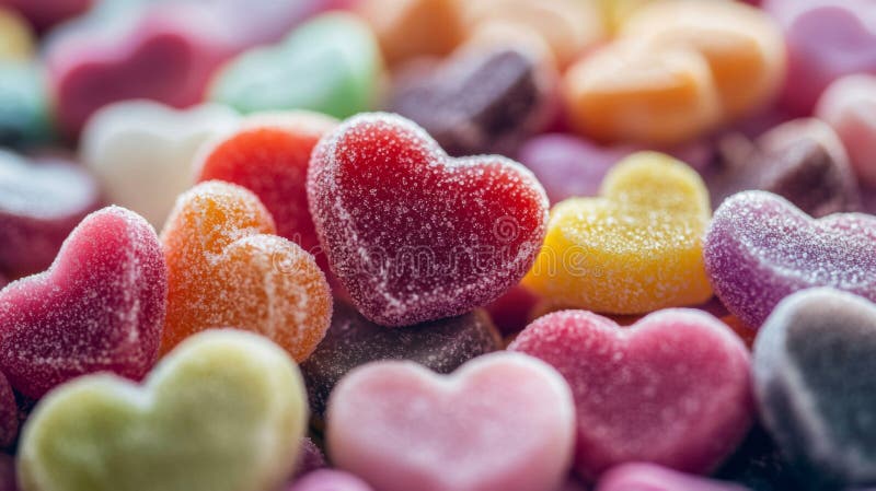Colorful Heart-Shaped Candies with Sugar Coating Stock Illustration - Illustration of snack ...