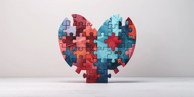 Colorful Heart-shaped Puzzle Missing Pieces Representing Love ...