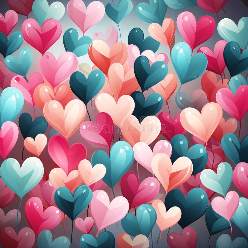 Colorful Hearts As Abstract Background, Wallpaper, Banner, Texture ...