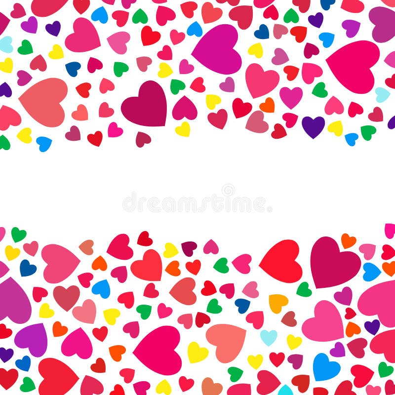 Colorful Hearts Border on a White Background Stock Vector ...