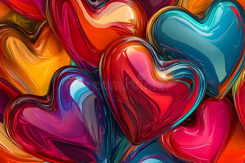 Colorful Hearts Create a Vibrant Display Celebrating Love and Affection ...