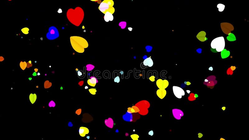 Colorful Hearts Motion Graphics with Plain Black Background Stock Video ...