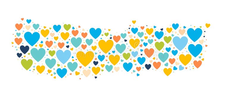Colorful Hearts Pattern, Scattered Hearts Design, Abstract Love ...