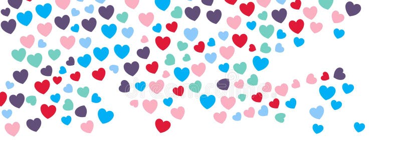 Colorful Hearts Pattern, Scattered Hearts Design, Abstract Love ...