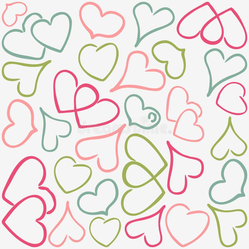 Colorful hearts pattern stock vector. Illustration of smiling - 30975874
