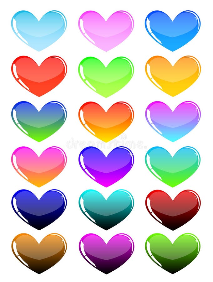 Colorful hearts stock vector. Illustration of creativity - 34272704