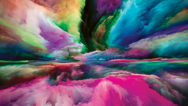 Colorful Heaven and Earth stock illustration. Illustration of ...