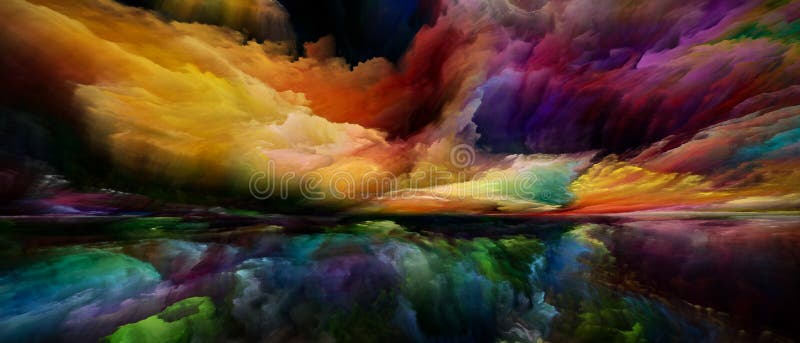 Colorful Heaven and Earth stock illustration. Illustration of ...