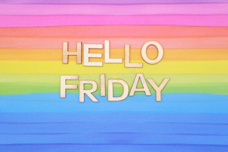 Colorful Hello Friday Background - Illustration Stock Image - Image of ...