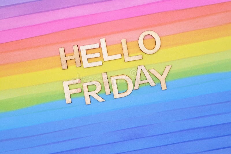 Colorful Hello Friday Illustration Stock Image - Image of logo, purple ...