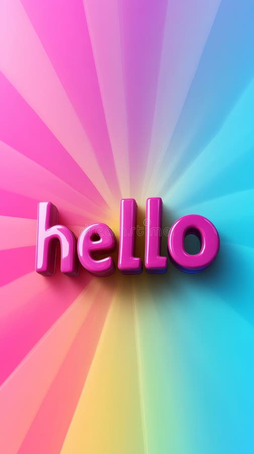 Colorful Hello Text on Vibrant Background Stock Photo - Image of ...