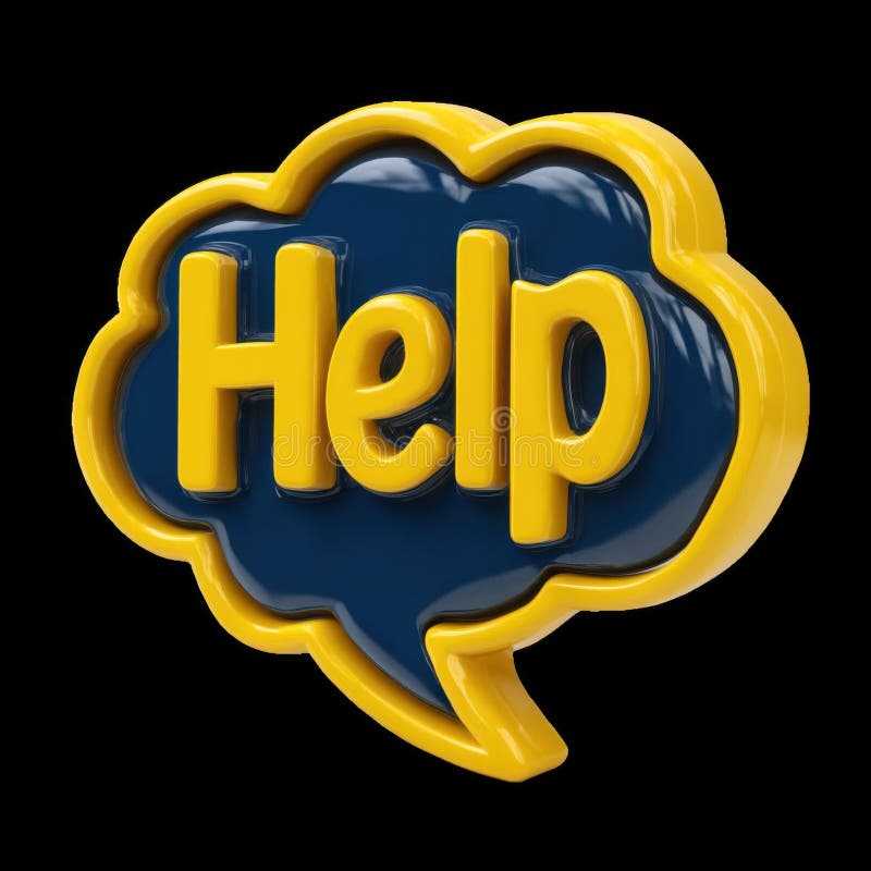 Colorful Help Sign in a Speech Bubble Shape for Communication and ...