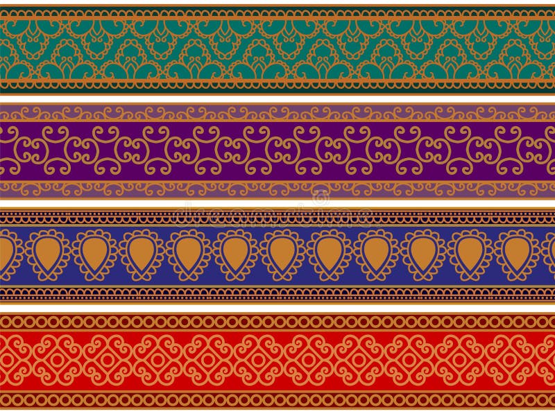 Saree Borders Designs Vector