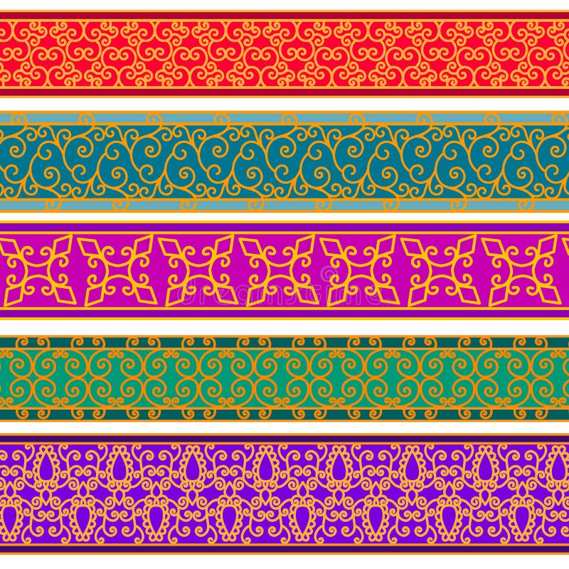 Colorful Henna Borders stock vector. Illustration of purity - 57389497