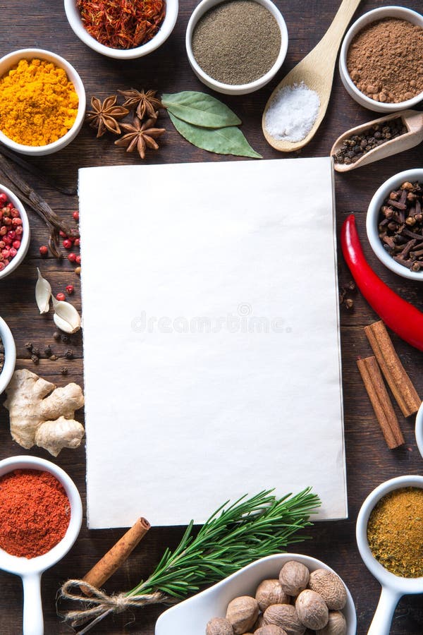 Colorful Herbs and Spices Selection. Aromatic Ingredients Stock Photo ...