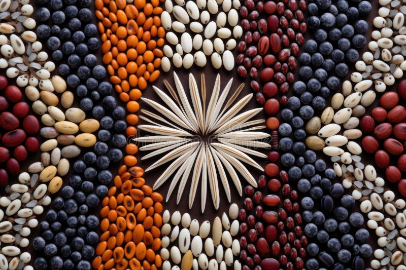 Colorful Heritage Seeds Arranged in a Pattern Stock Illustration ...